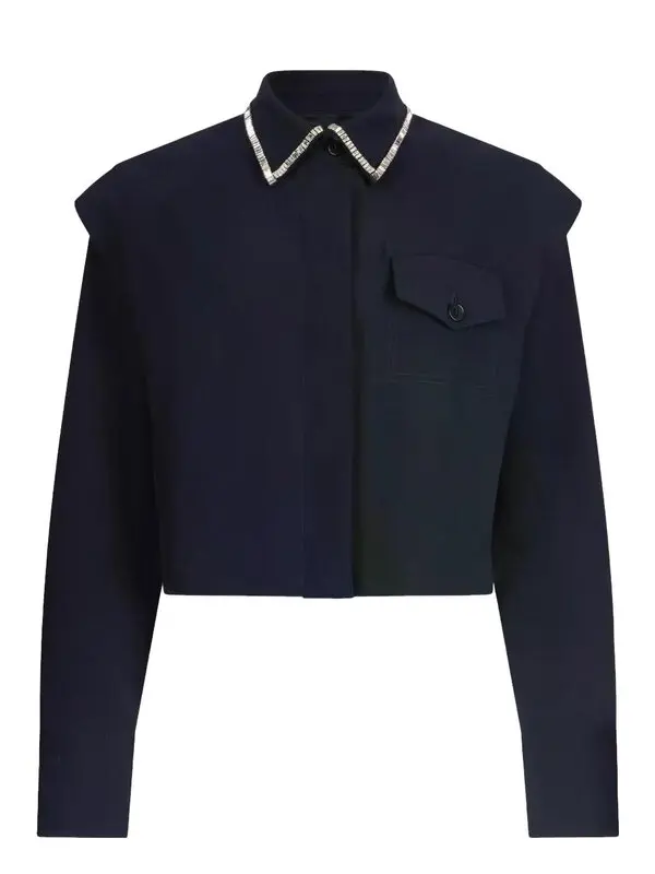 Liu Jo Rhinestone-collar Shirt - Blue