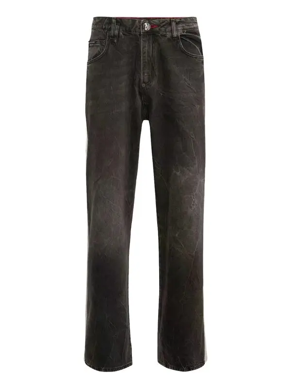 Philipp Plein Fleece-panelled Jeans - Black