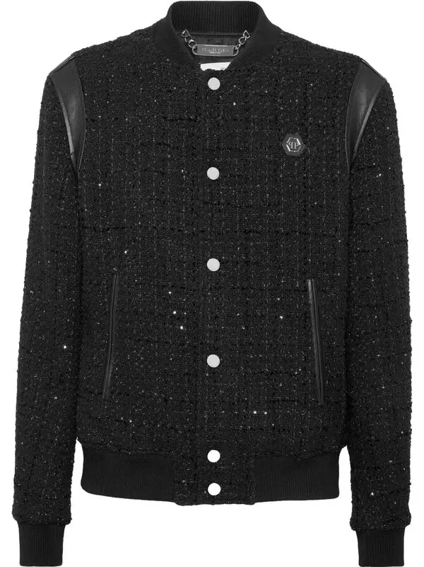 Philipp Plein Sequin-embellished Bomber Jacket - Black