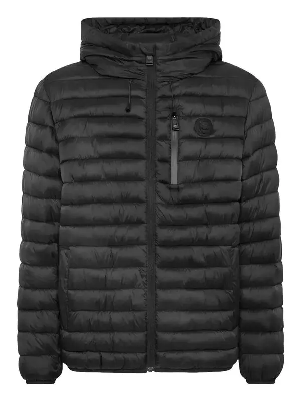 PLEIN SPORT Quilted Hooded Jacket - Black
