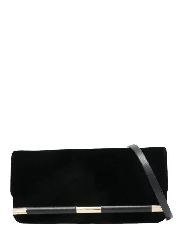Victoria Beckham Velvet Bar-detail Clutch - Black