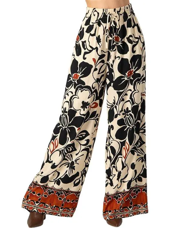 IVONNE Floral Print Wide Leg Trousers - Multicolor