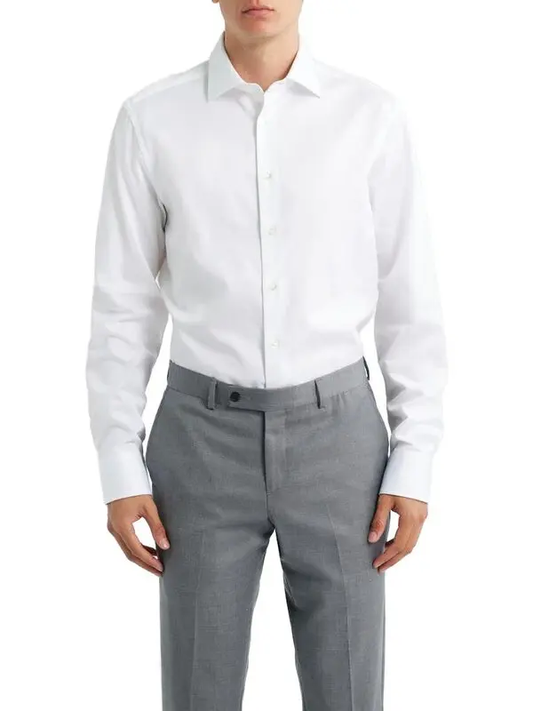 Canali Regular Fit Dress Shirt - White