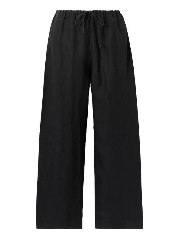 DEIJI STUDIOS Linen Straight-leg Pants - Black