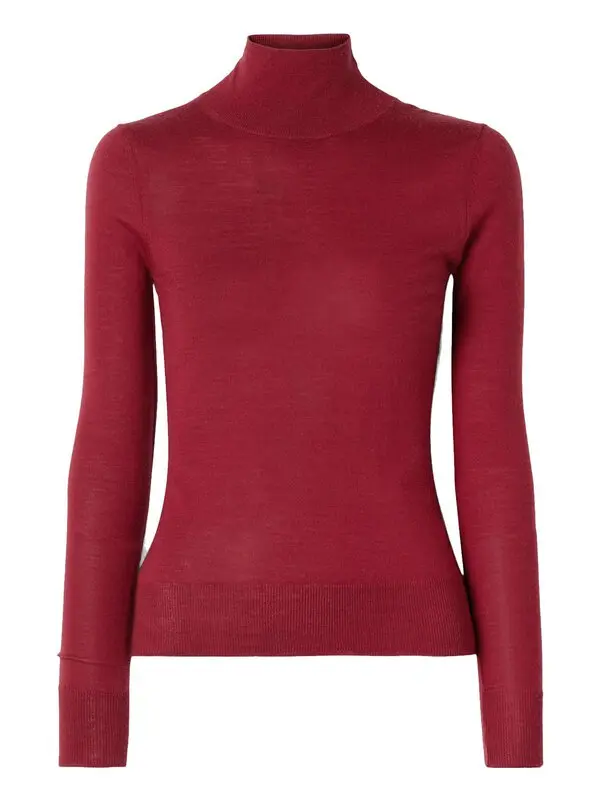 Carolina Herrera Wool And Silk-blend Turtleneck - Red