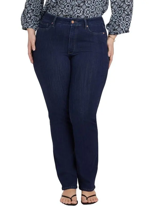 NYDJ Marilyn High Waist Straight Leg Jeans - Eclipse Blue