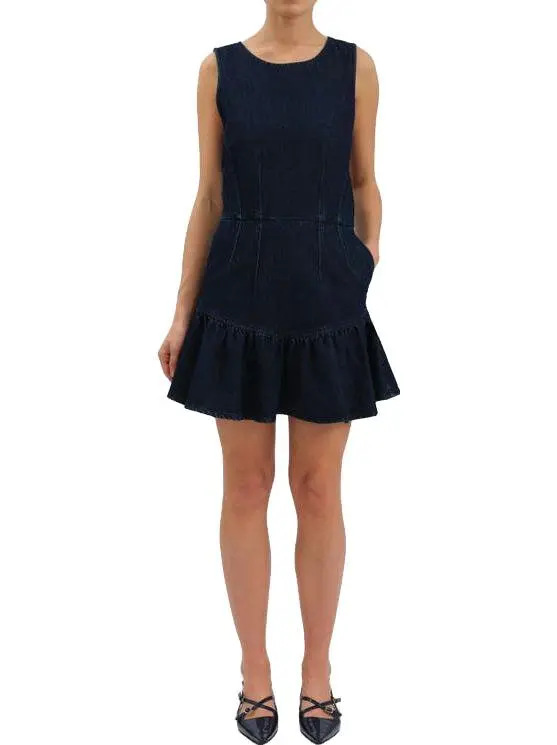 DAZE Laurel Denim Mini Dress - Moonlight Rinse