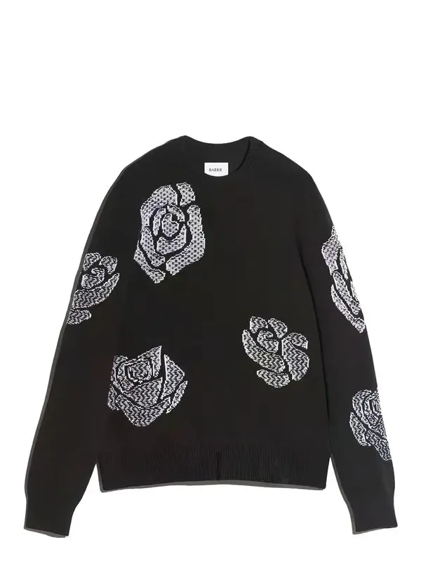 BARRIE Roses Round-neck Sweater - Black