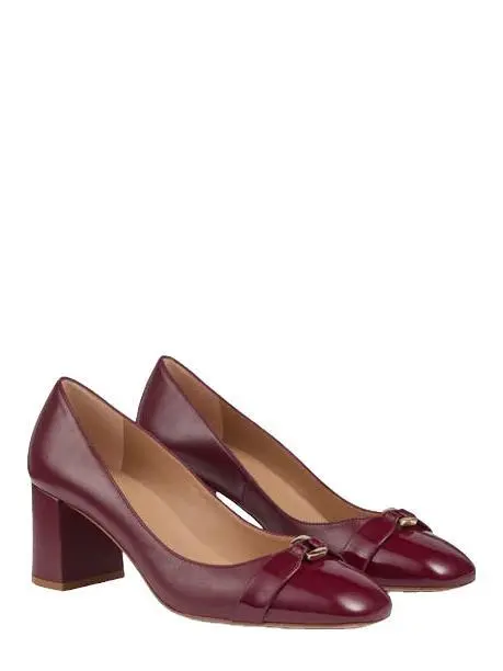 LK BENNETT Kate Block Heel Pumps - Burgundy