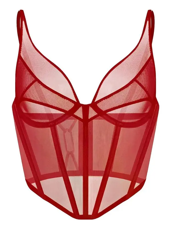 ZHILYOVA Asteria Mesh Corset - Red