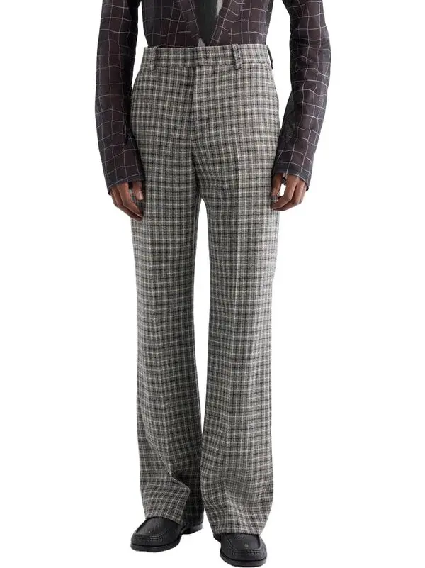 Acne Studios Palvin Check Wool Mouline Trousers - Black/white