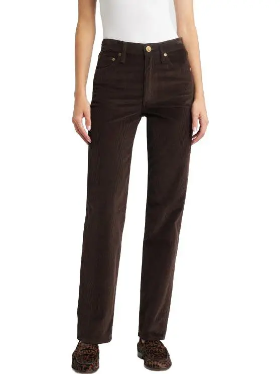 Rag & Bone Harlow Corduroy Straight-leg Pants - Dbrwn