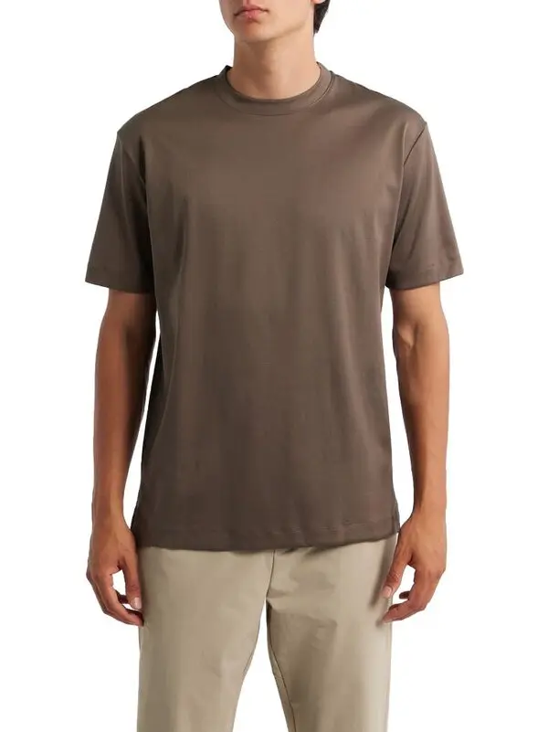 AURELIEN Aur1 Solid Cotton T-shirt - Ash Grey