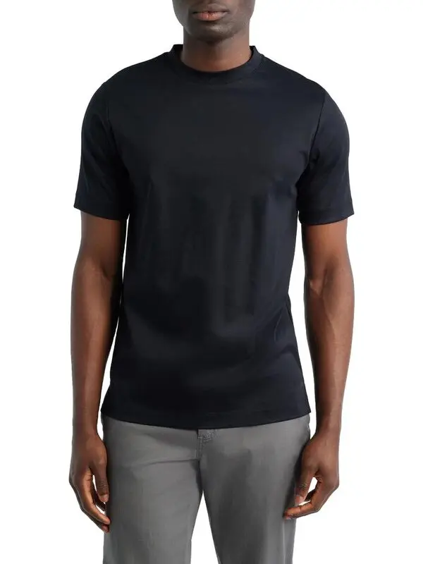 AURELIEN Aur1 Solid Cotton T-shirt - Black