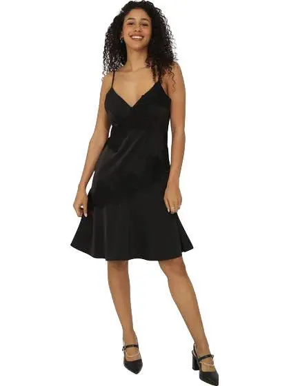 BELLE & BLOOM Real Love Slip Dress - Black