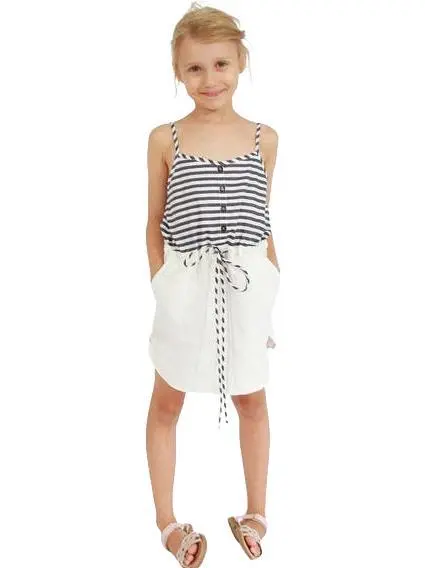 BELLE & BLOOM Striped Mini Dress - White