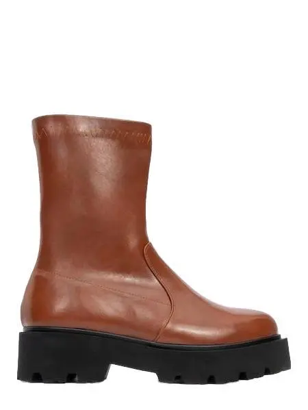 PROLOGUE SHOES Ankle Boot - Cognac Faux Leather