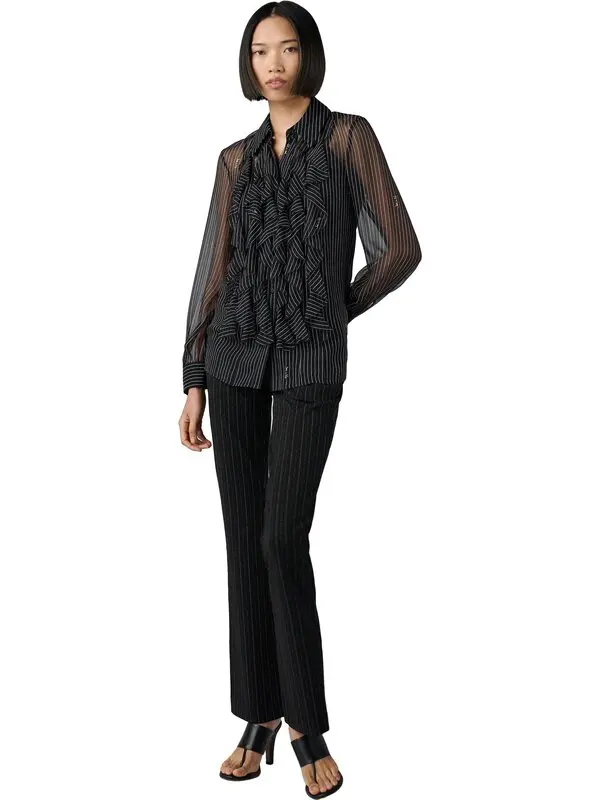Diane Von Furstenberg Eva Blouse - Signature Pinstripe Black