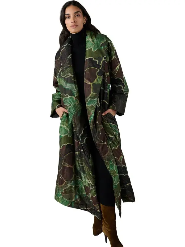 Diane Von Furstenberg Kimora Coat - Camo Cloud Cavalo