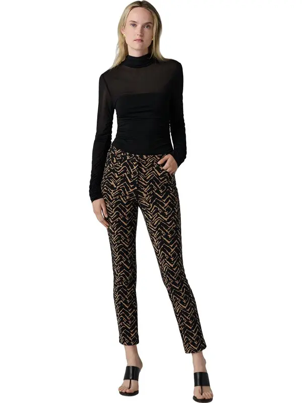 Diane Von Furstenberg Vienna Pant - Como Tweed Tobacco