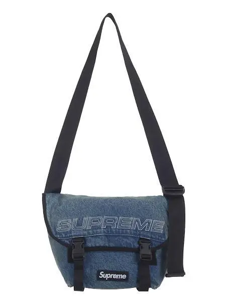 Supreme Denim Messenger Bag - Washed Indigo