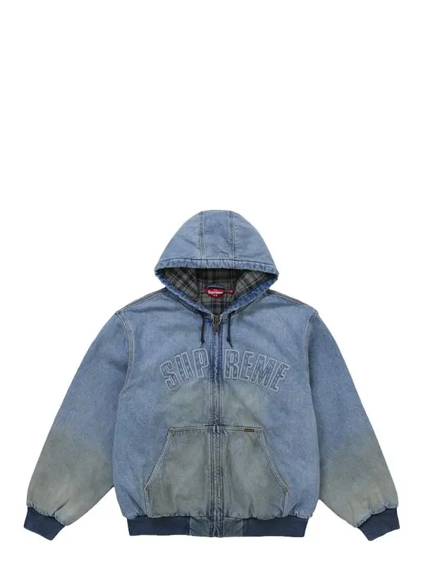Supreme Reflective Arc Hooded Work Jacket - Denim