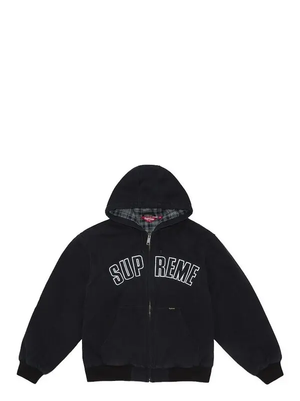 Supreme Reflective Arc Hooded Work Jacket - Black