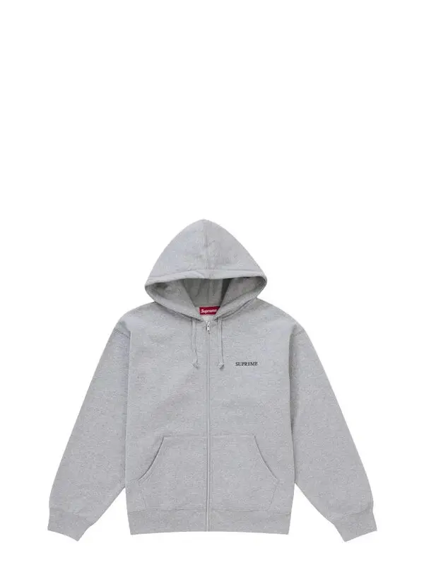 Supreme Zip Up Hooded Sweatshirt - Heather Grey
