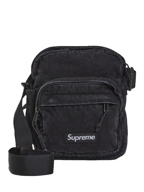 Supreme Denim Shoulder Bag - Black