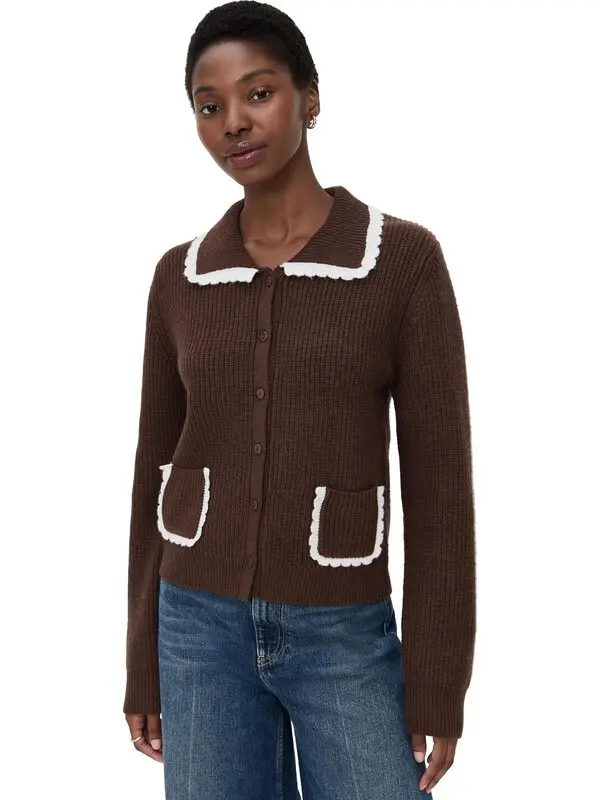WAYF Millie Cardigan - Chocolate