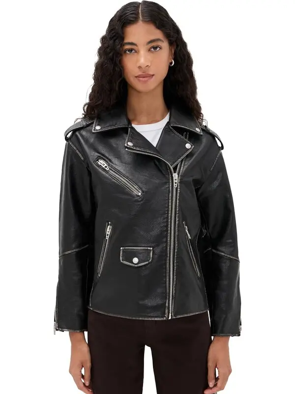 Blanknyc Faux Leather Moto Jacket - Black Combo