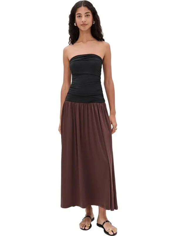 NIA Santal Midi Dress - Black/brown