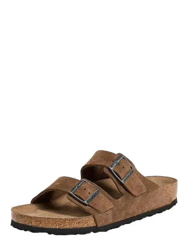 BIRKENSTOCK Arizona Soft Footbed Slippers - Dark Tea