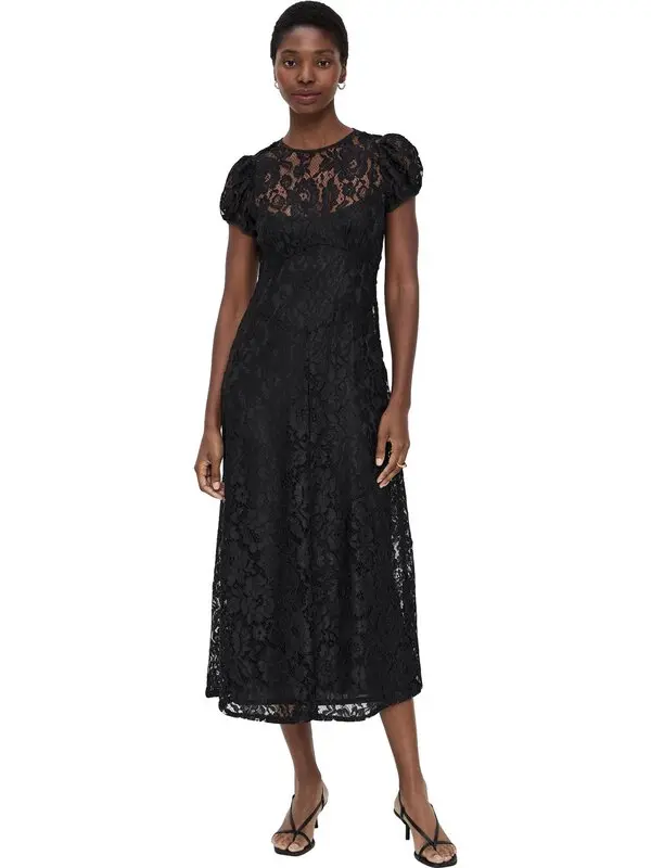 WAYF Clarity Lace Maxi Dress - Black