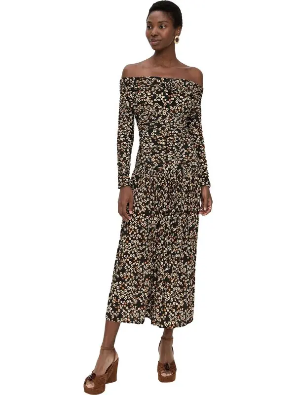Farm Rio Tiny Flowers Maxi Dress - Tiny Flowers Black