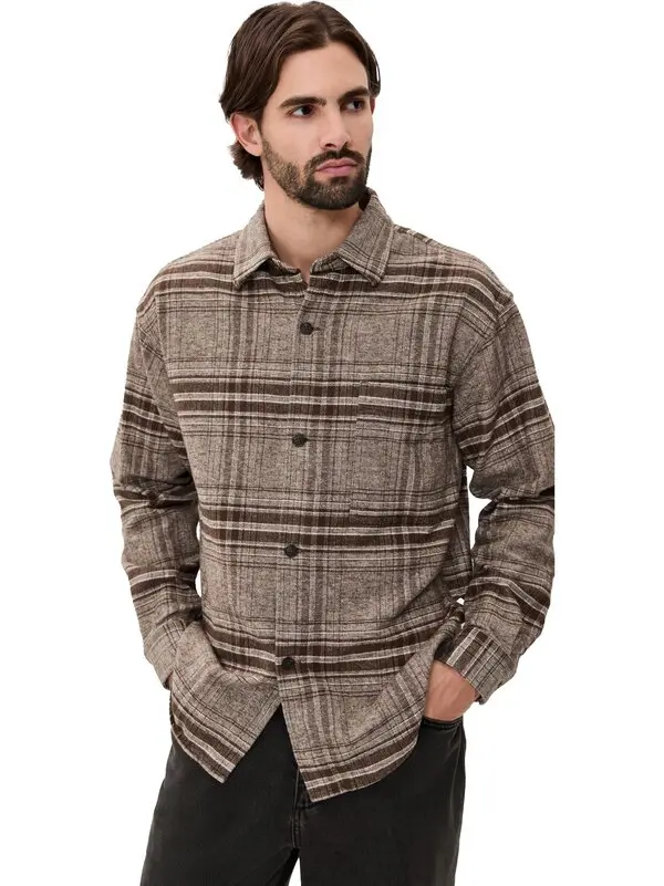 Nn07 Adwin Brushed Flannel Shirt - Creme Check
