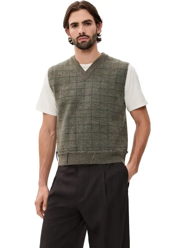 MAISON MARGIELA Sleeveless Knit Vest - Military Green