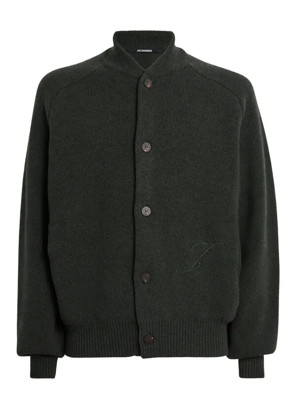 Jacquemus Stretch Wool-cashmere Pallone Cardigan - Green