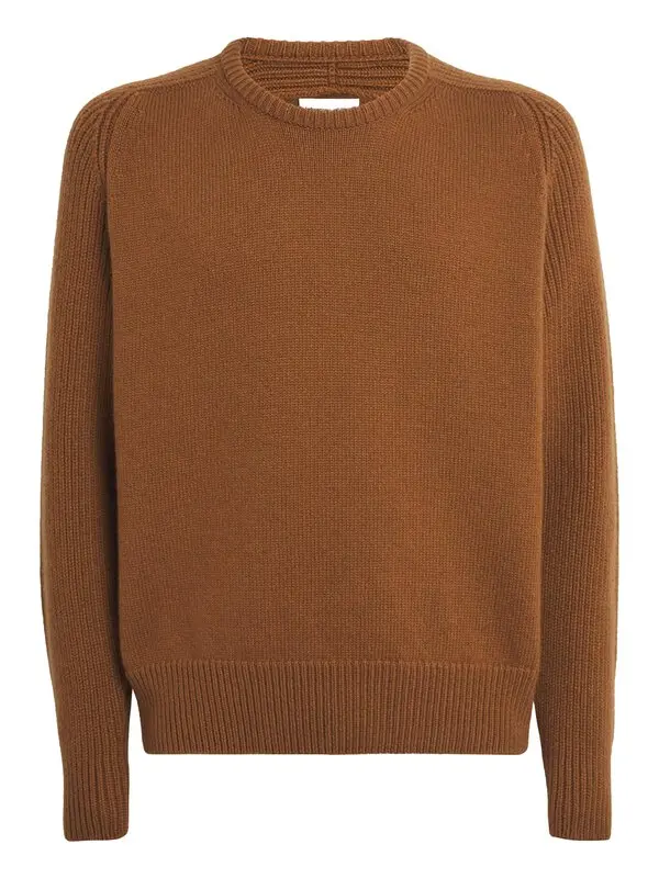 Johnstons Of Elgin Cashmere Ribbed-sleeve Sweater - Brown