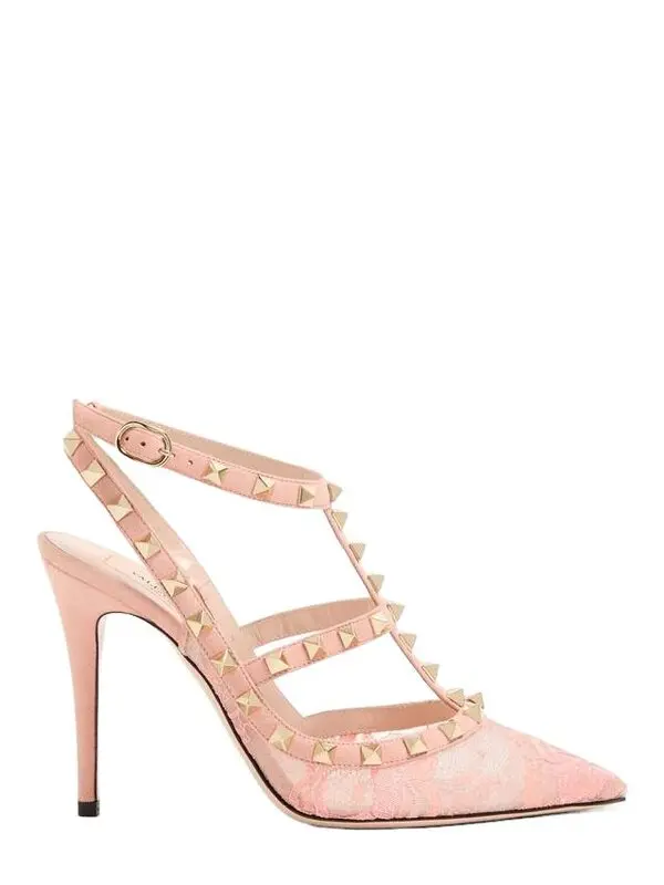 Valentino Garavani Rockstud Lace Pump - Peach Rose