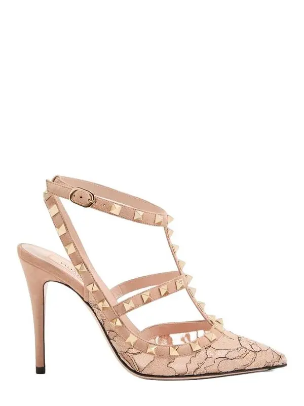 Valentino Garavani Rockstud Lace Pump - Skin