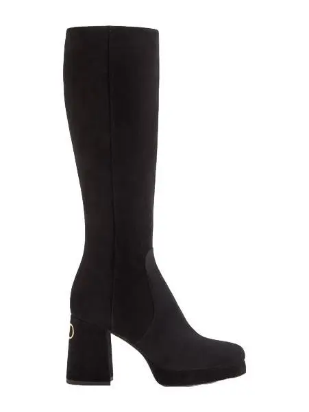 Valentino Garavani Fawcette Platform Leather Boots - Black