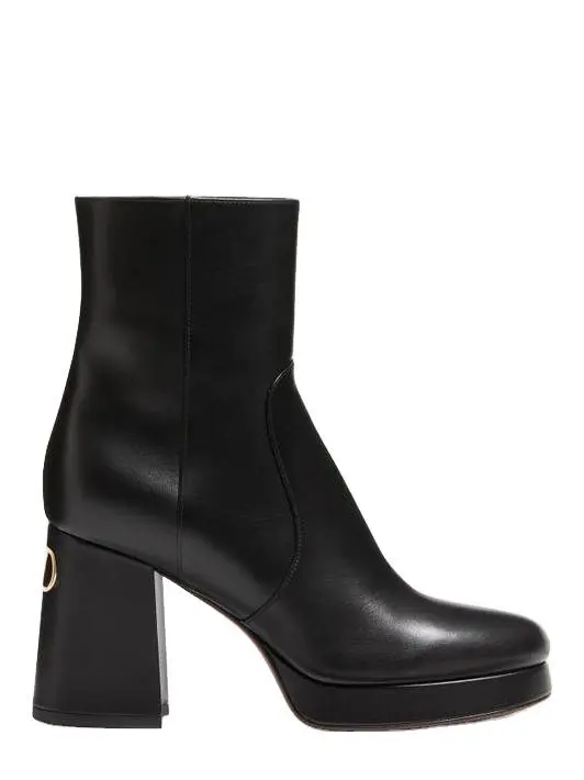 Valentino Garavani Fawcette Platform Ankle Boots - Black