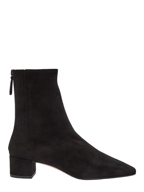 AQUAZZURA Saint Honore 35 Suede Ankle Boots - Black