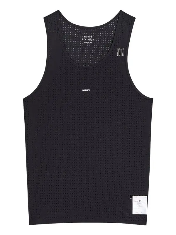 Satisfy Space-o Perforated Stretch-jersey Vest - Black