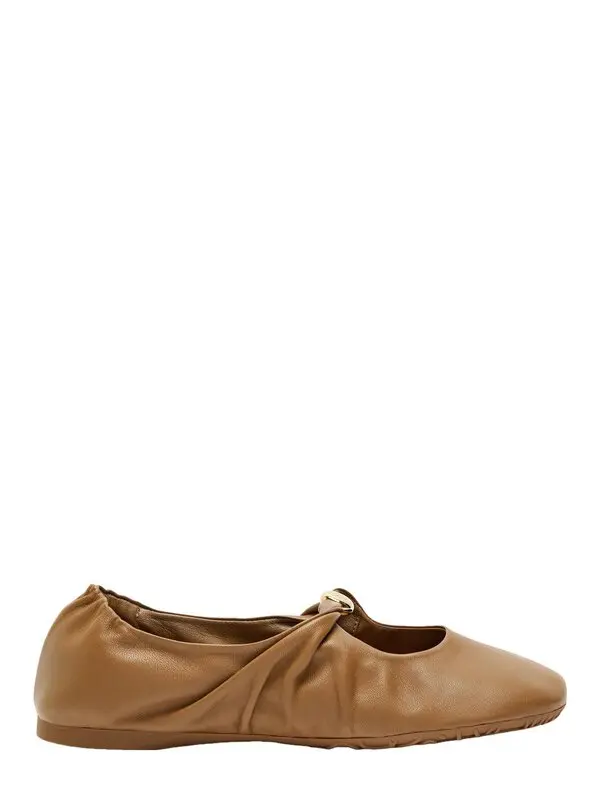 Loewe Pebble Leather Ballet Flats - Tan