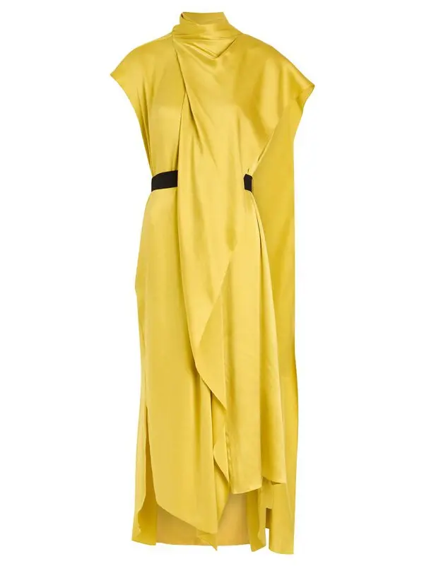 ROKSANDA Lysar Asymmetric Draped Silk Gown - Yellow
