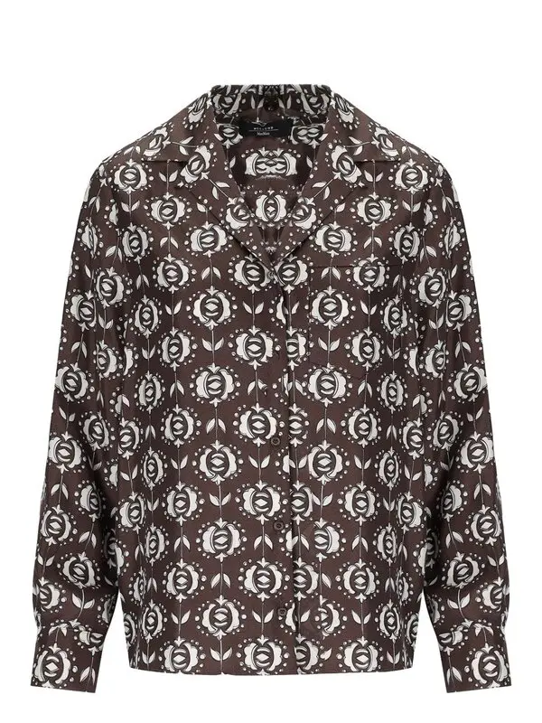 Max Mara Oncia Floral Print Silk Shirt - Brown