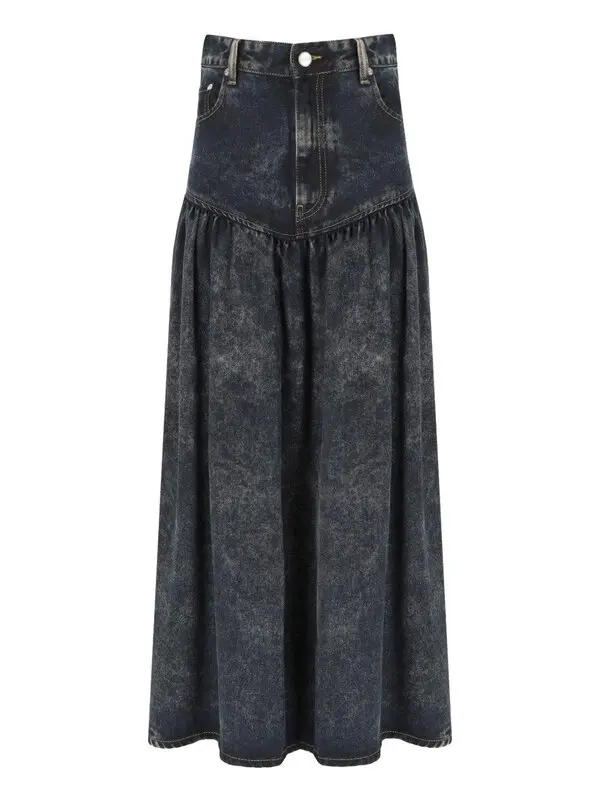 GANNI Washed Denim Skirt - Black