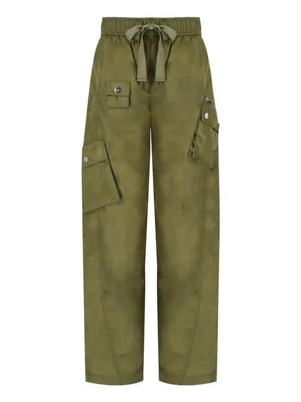 GANNI Duchesse Cargo Pants - Green
